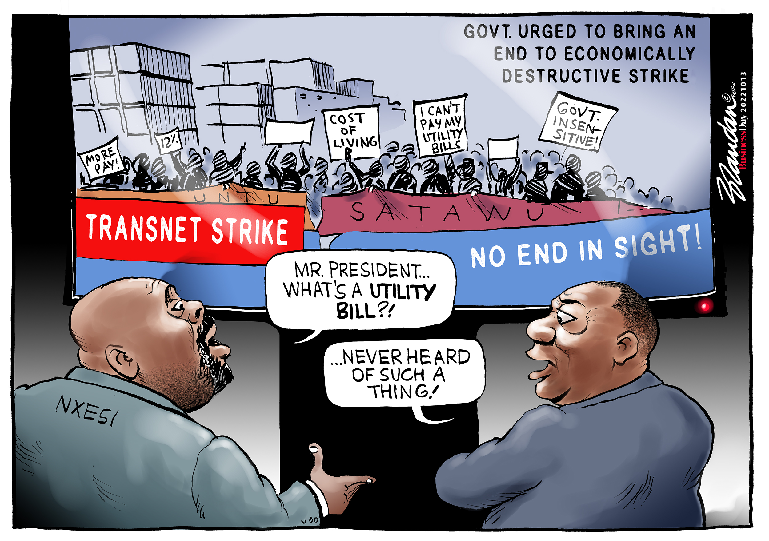Business Day, Thursday 13 October 2022 | Editorial Cartoons by Brandan