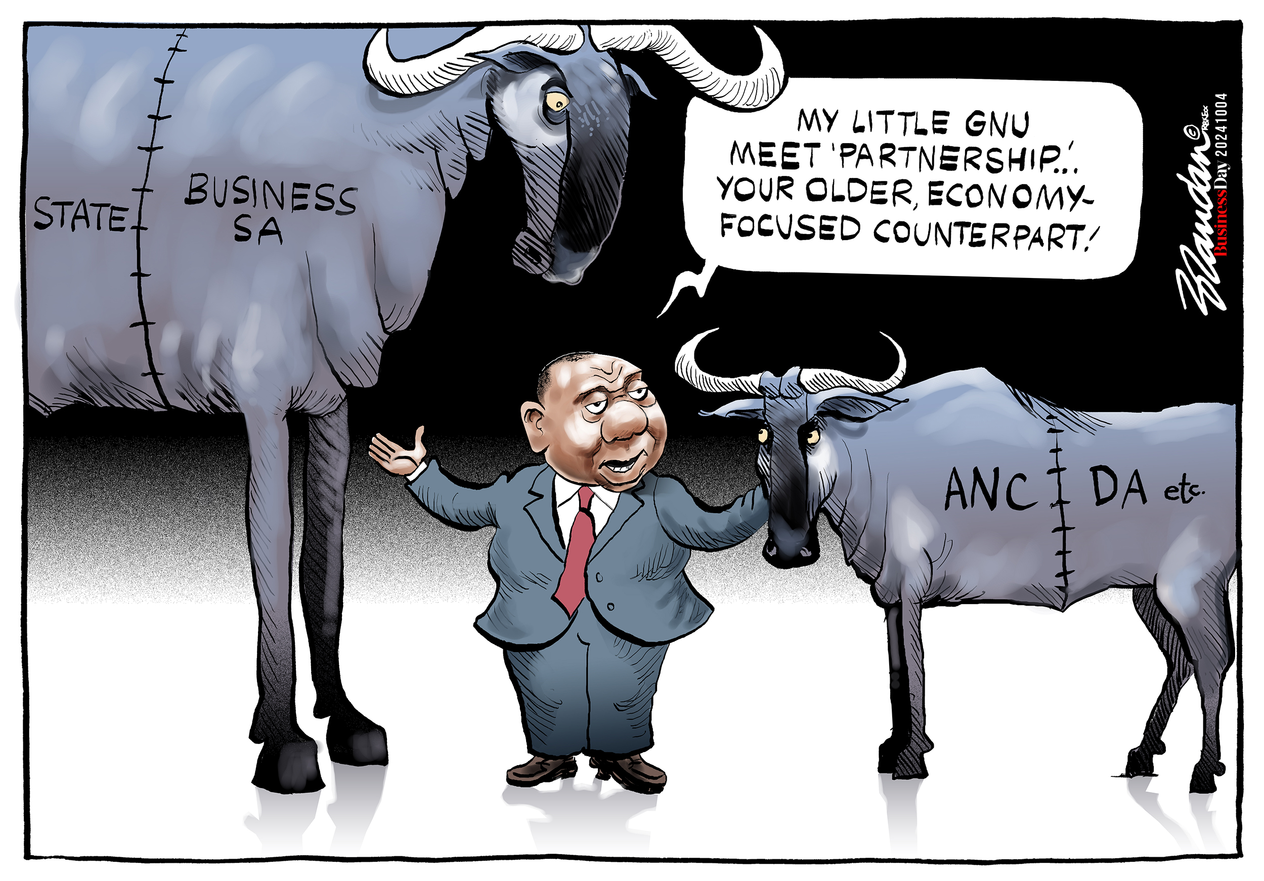 Business Day, Friday 4 October 2024 | Editorial Cartoons by Brandan