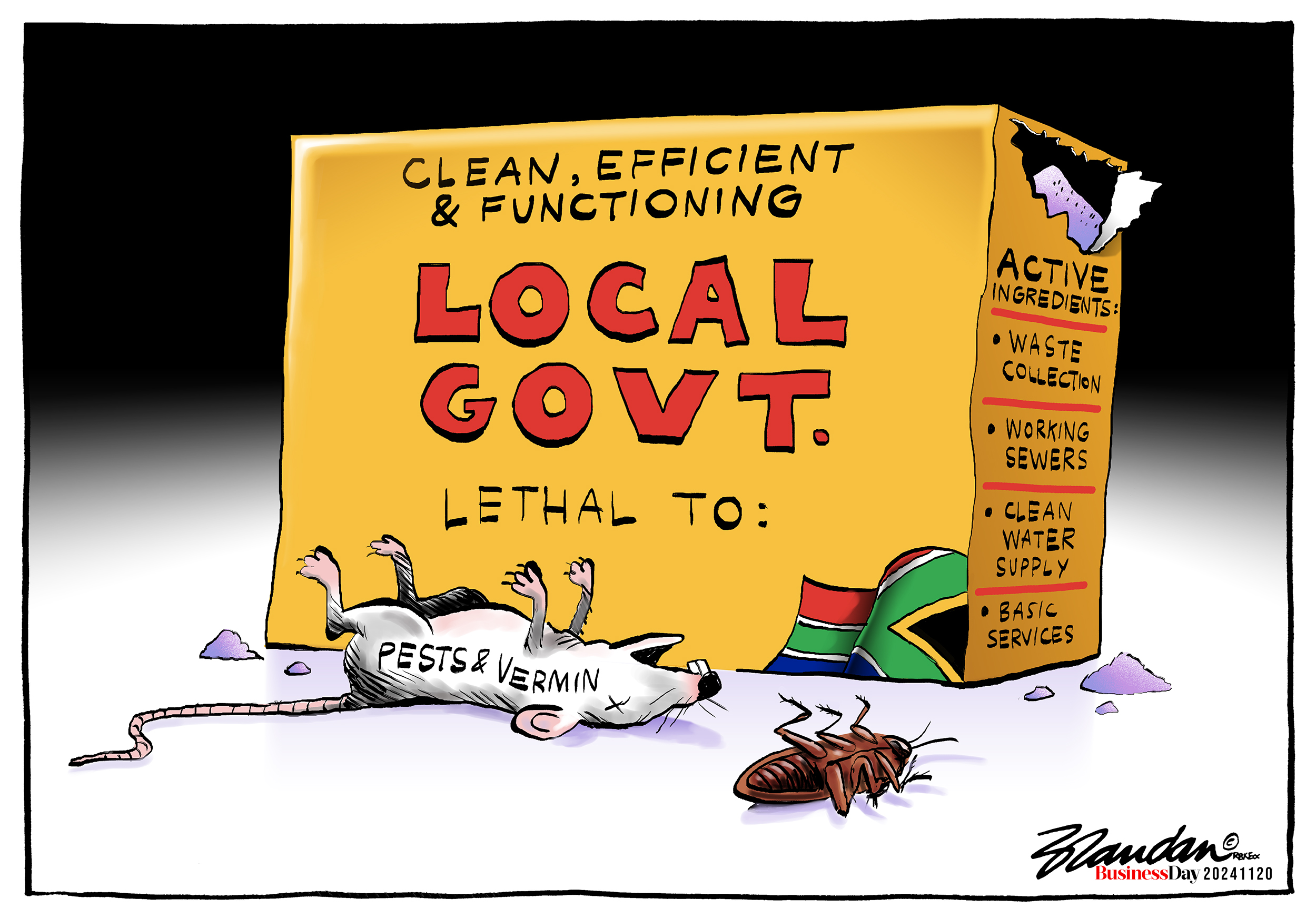 Business Day, Wednesday 20 November 2024 | Editorial Cartoons by Brandan
