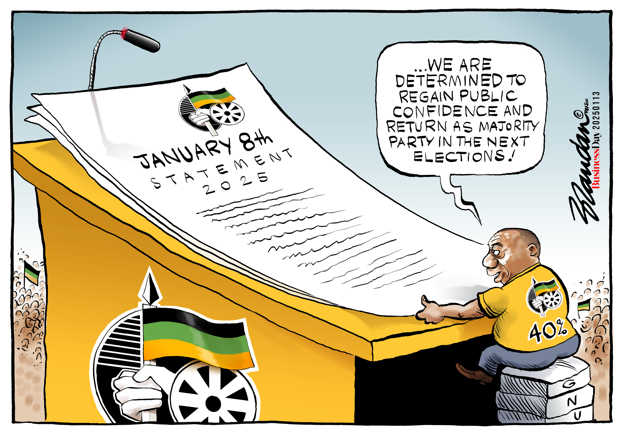 Business Day, Monday 13 January 2025 | Editorial Cartoons by Brandan