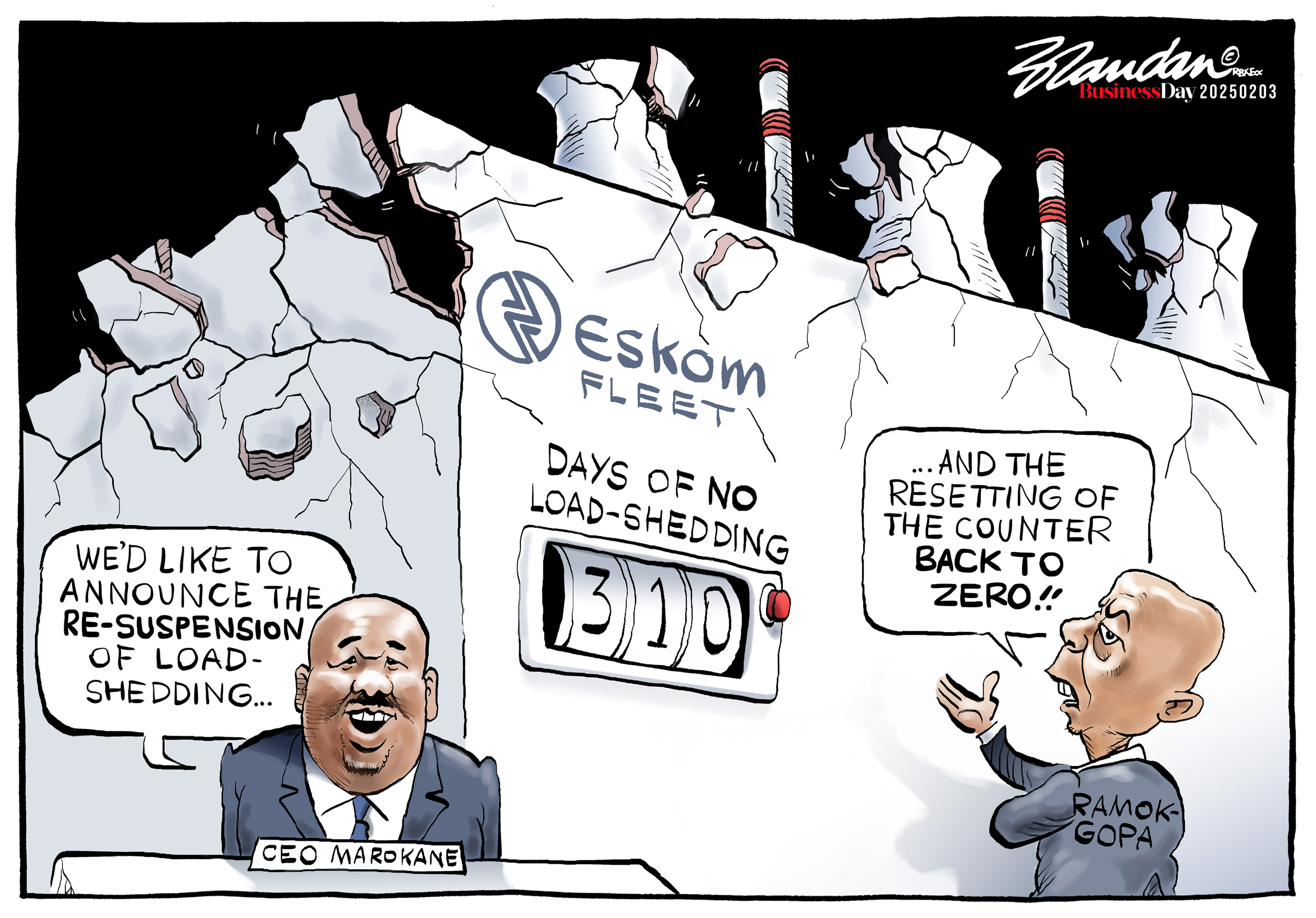 Business Day, Monday 3 February 2025 | Editorial Cartoons by Brandan