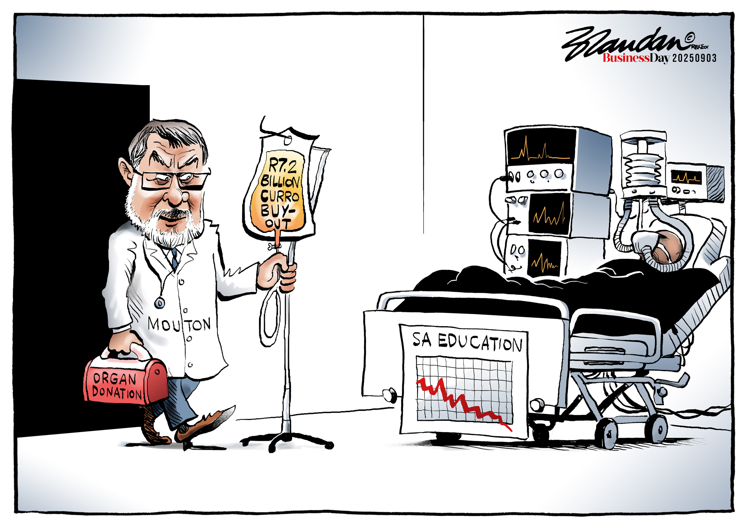 Business Day, Wednesday 3 September 2025 | Editorial Cartoons by Brandan