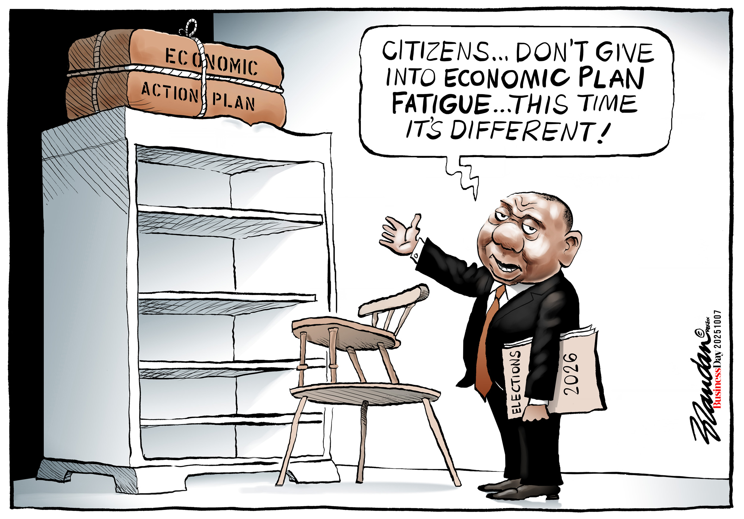Business Day, Tuesday 7 October 2025 | Editorial Cartoons by Brandan