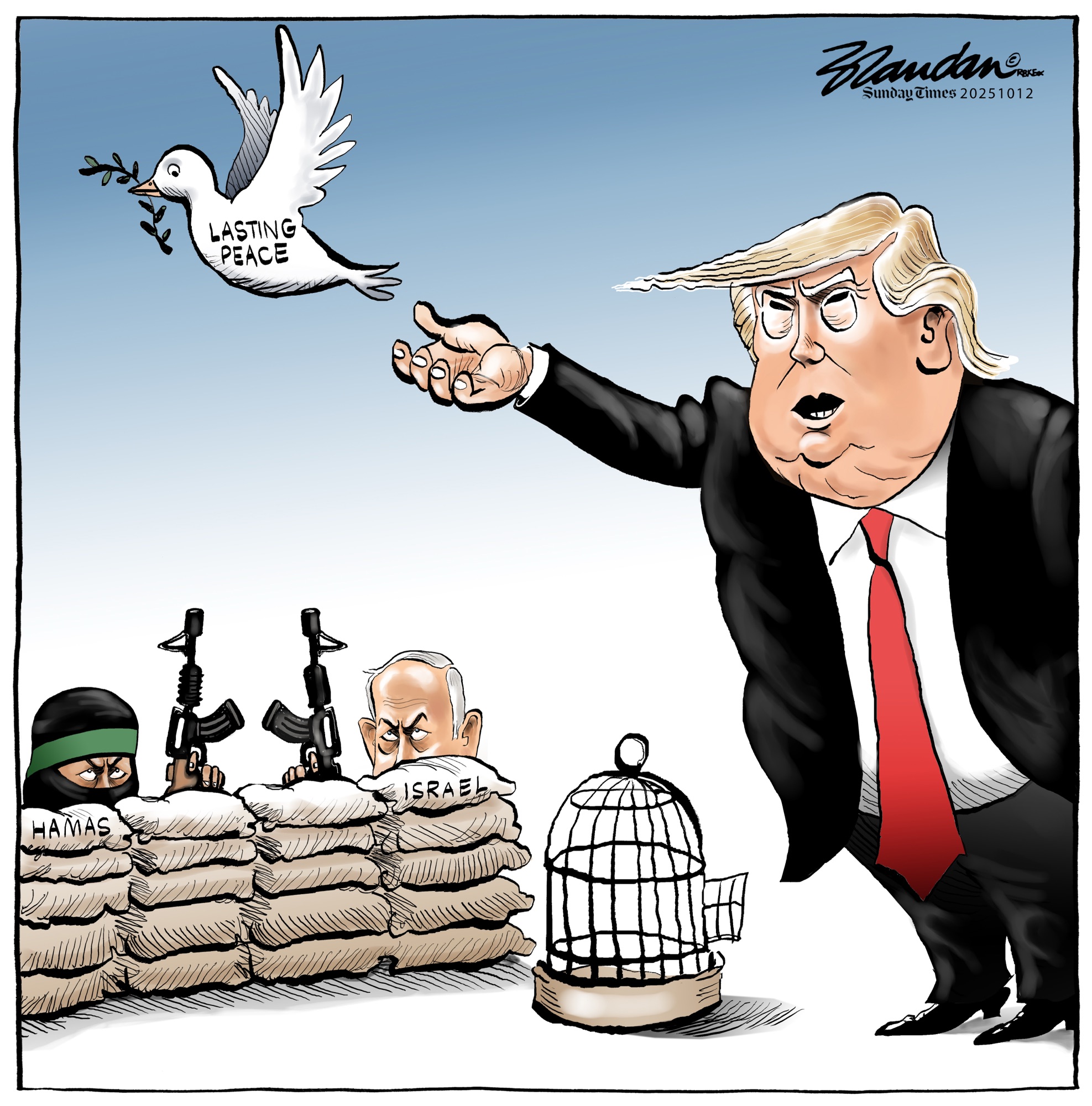 Sunday Times 12 October 2025 | Editorial Cartoons by Brandan
