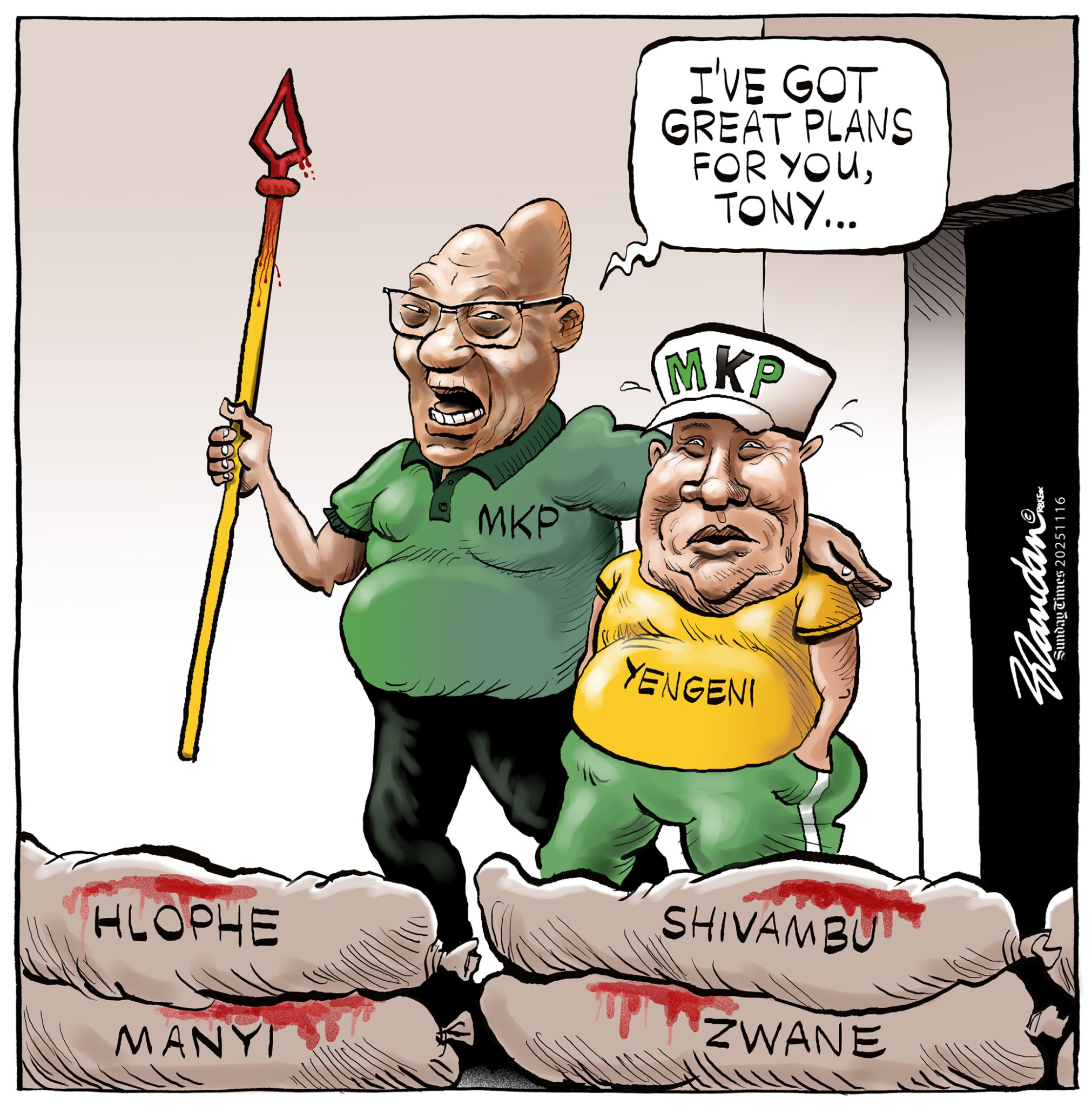 Sunday Times 16 November 2025 | Editorial Cartoons by Brandan