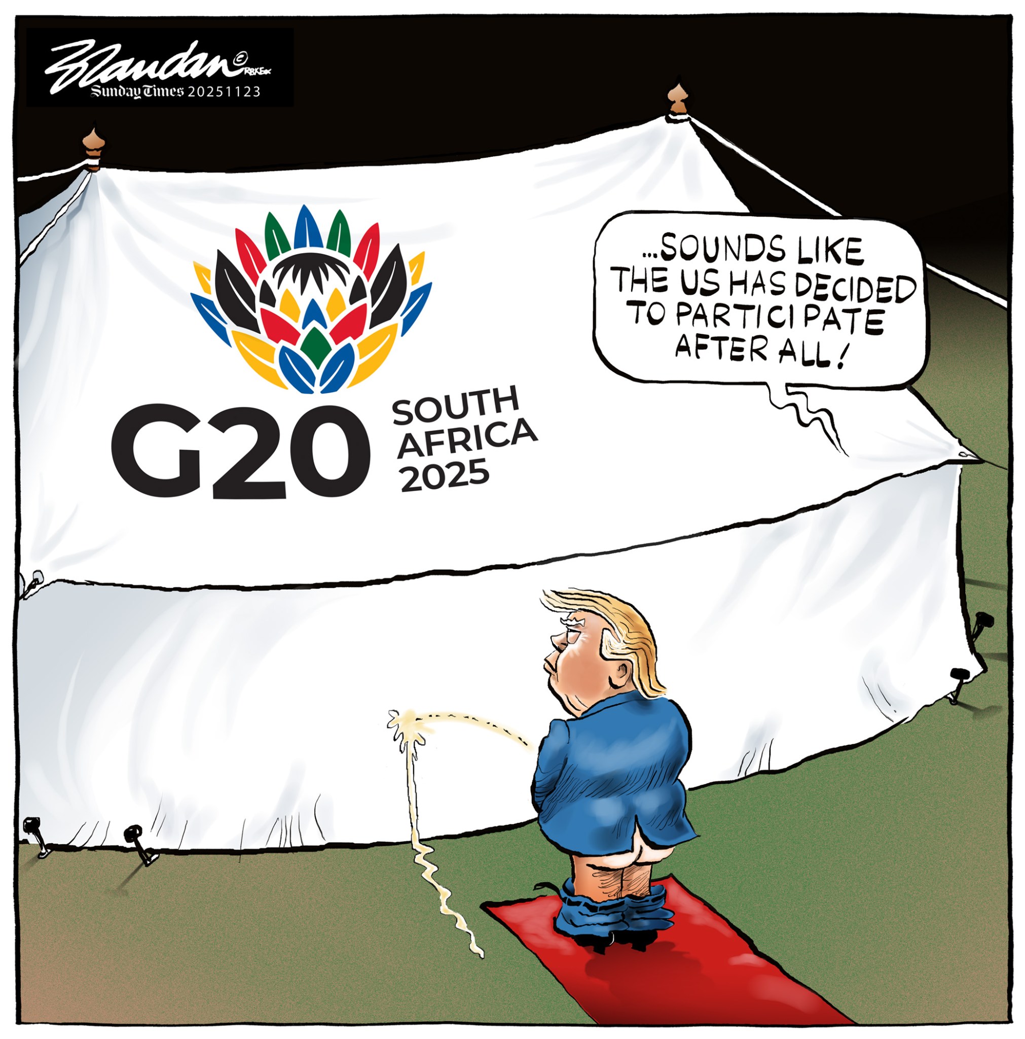 Sunday Times 23 November 2025 | Editorial Cartoons by Brandan