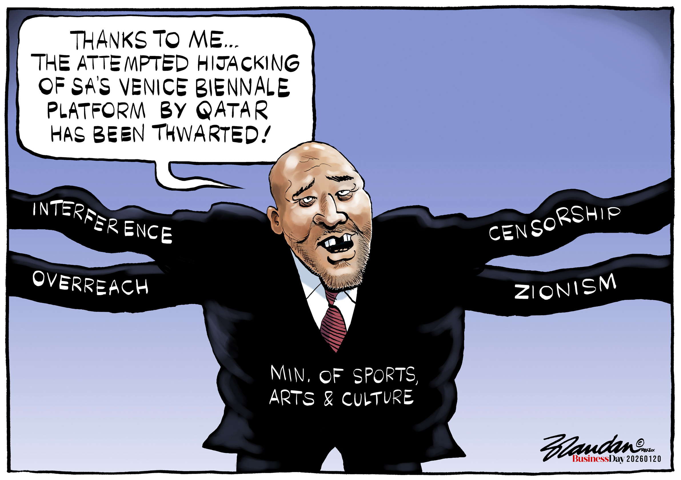 Business Day, Tuesday 20 January 2026 | Editorial Cartoons by Brandan
