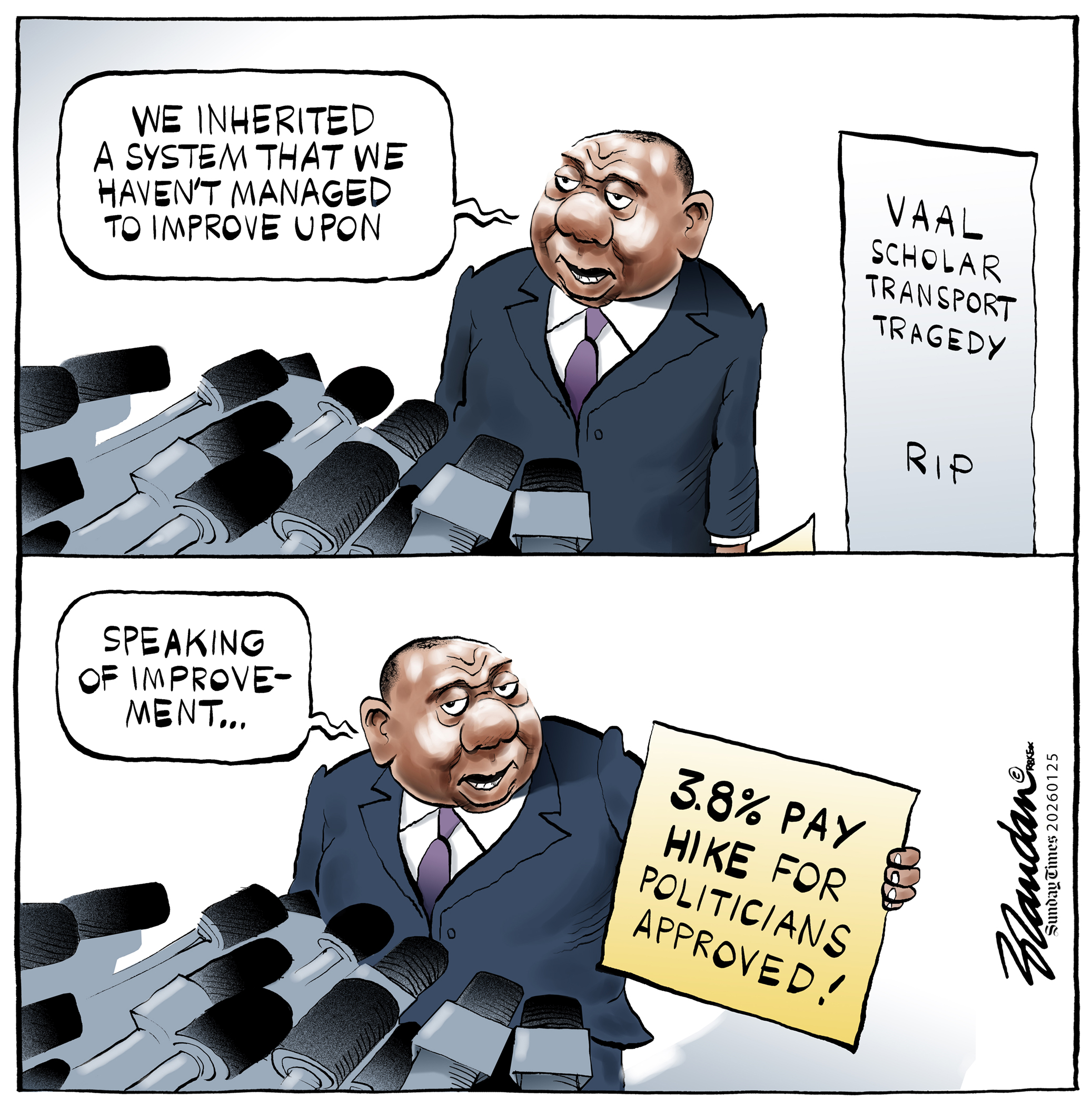 Sunday Times 25 January 2026 | Editorial Cartoons by Brandan